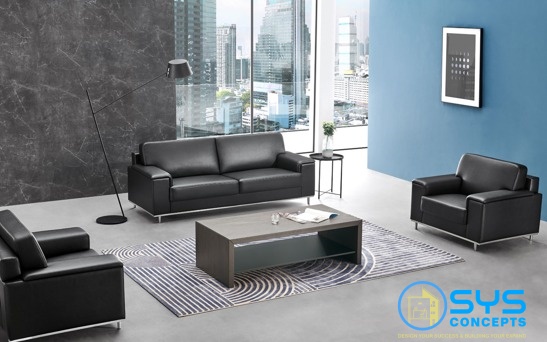 Compact Office Sofa Set with Cushions – Model 008